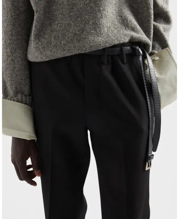 Prada Antiqued Leather Belt - Black