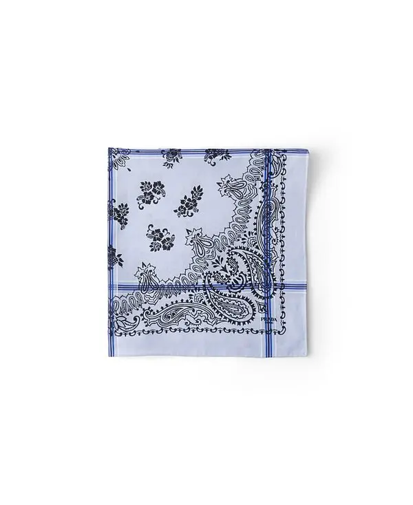 Prada Printed Cotton Scarf 65 - Sky Blue