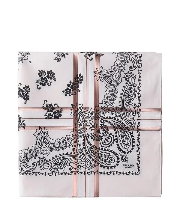 Prada Printed Cotton Scarf 65 - Neutral