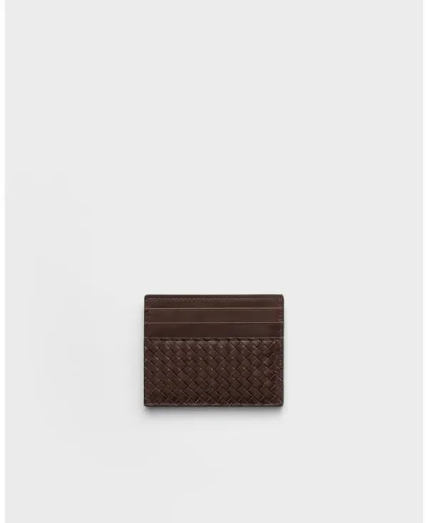 Prada Leather Card Holder - Brown