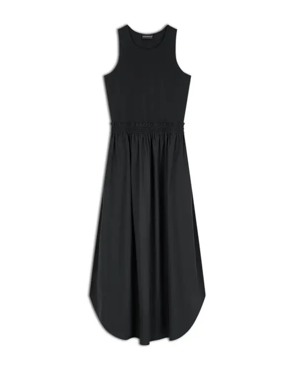 Emporio Armani Punto Milano Mixed Media Maxi Dress