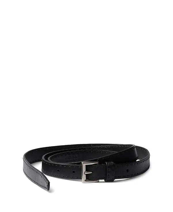 Prada Antiqued Leather Belt - Black