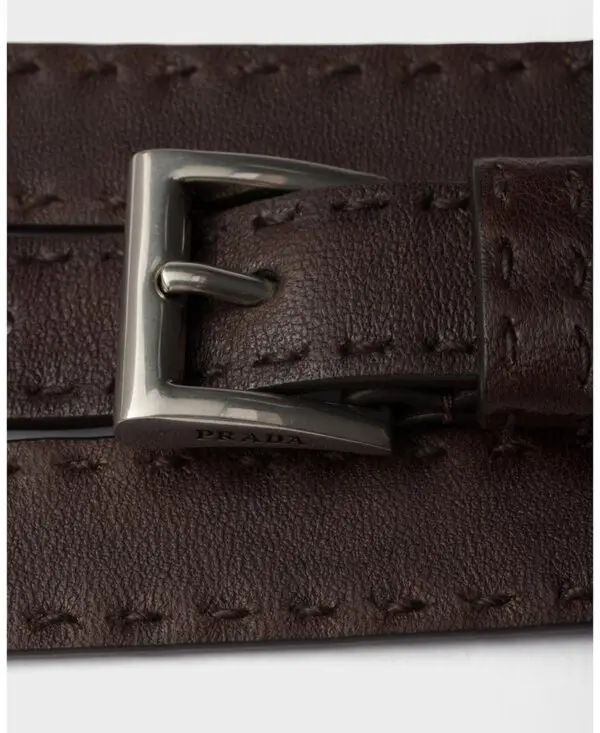 Prada Antiqued Leather Belt