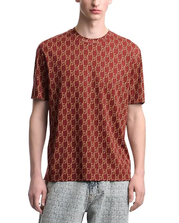 Emporio Armani Graphic Print Tee - Merlot