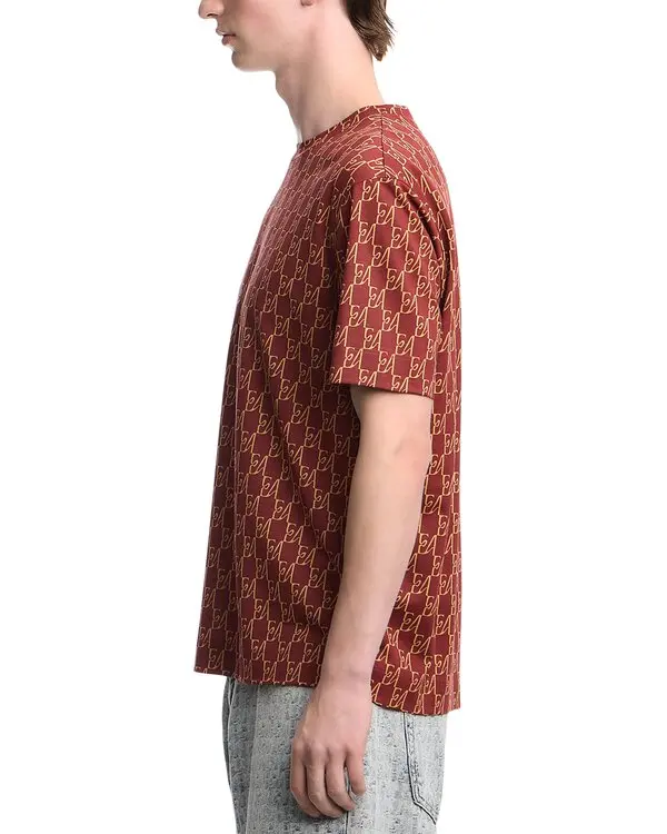 Emporio Armani Graphic Print Tee - Merlot