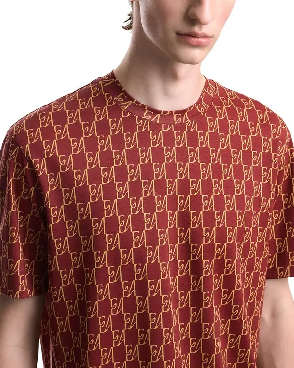 Emporio Armani Graphic Print Tee - Merlot