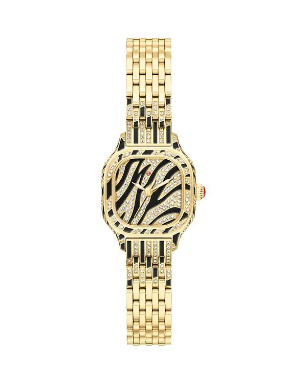Michele Mega Mini Diamond Zebra Watch, 25 X 23mm