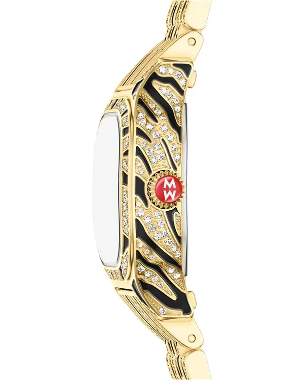 Michele Mega Mini Diamond Zebra Watch, 25 X 23mm