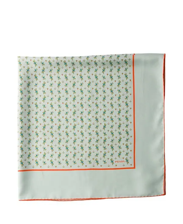 Prada Printed Twill Scarf 90 - Green