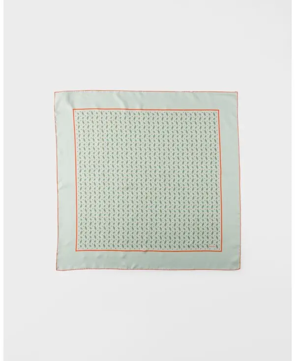 Prada Printed Twill Scarf 90 - Green