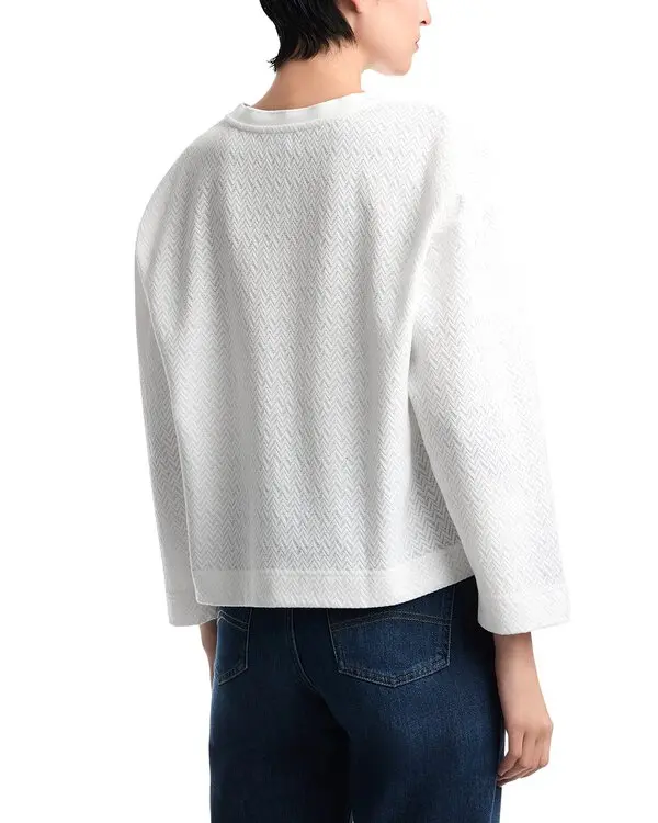Emporio Armani Chevron Jacquard Sweater - Warm White