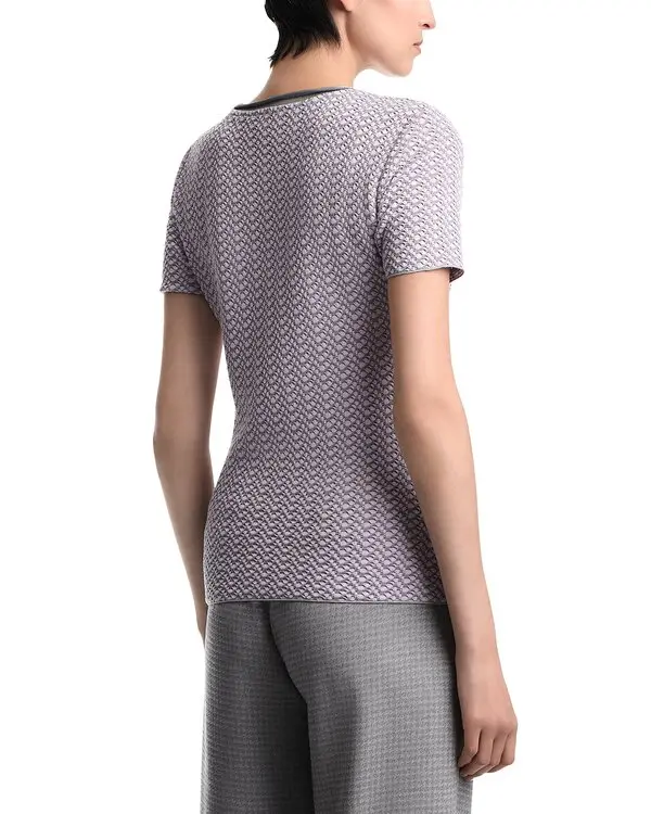 Emporio Armani Flounced Jacquard Jersey Top