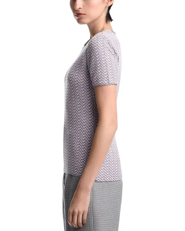 Emporio Armani Flounced Jacquard Jersey Top