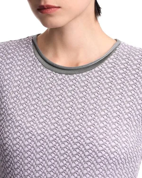 Emporio Armani Flounced Jacquard Jersey Top