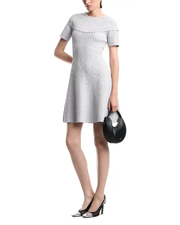 Emporio Armani Kimono Sleeve Scalloped Dress - White