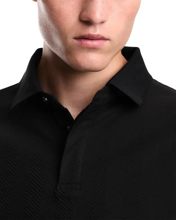 Emporio Armani Cotton Jacquard Jersey Polo Shirt
