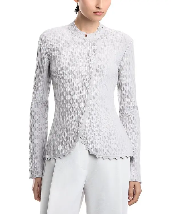 Emporio Armani Asymmetrical Zip-up Blazer - White
