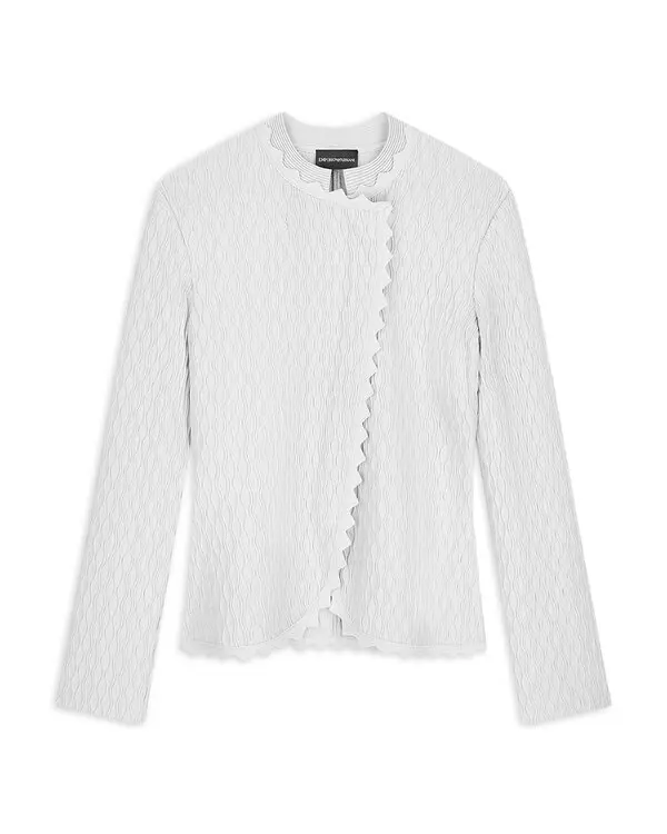 Emporio Armani Asymmetrical Zip-up Blazer - White