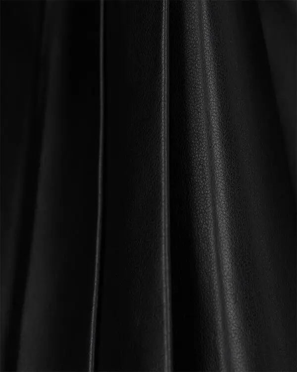Emporio Armani Pleat Front Mini Leather Skirt