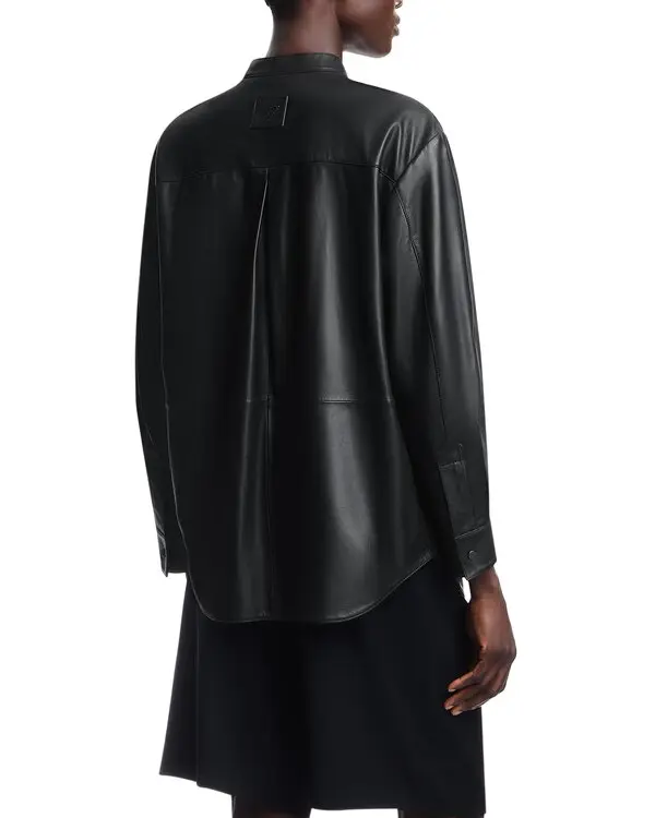 Emporio Armani Long Sleeve Leather Button-up Shirt