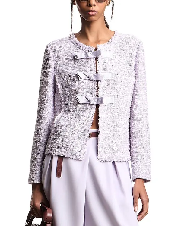 Emporio Armani Collarless Textured Bow Jacket