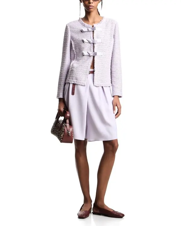Emporio Armani Collarless Textured Bow Jacket