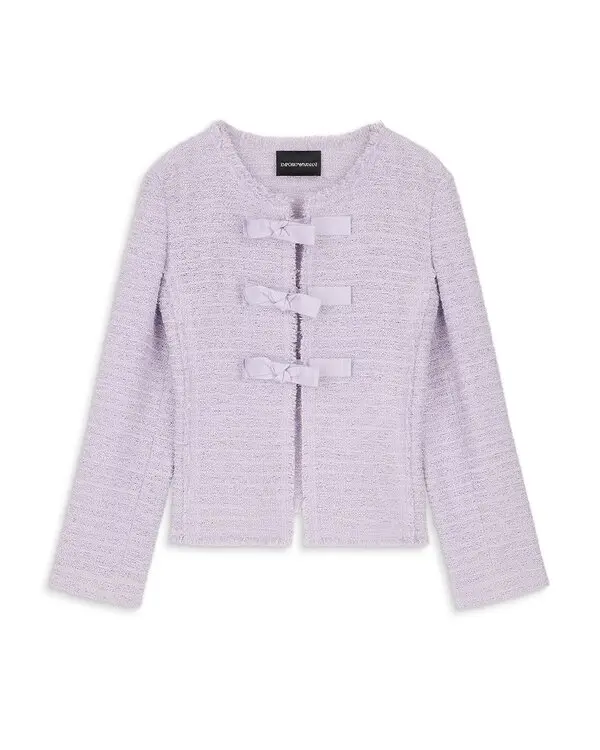 Emporio Armani Collarless Textured Bow Jacket