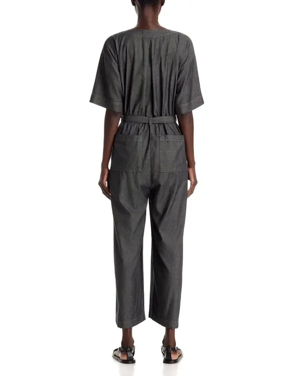 Eileen Fisher Cotton Belted Wide Leg Jumpsuit