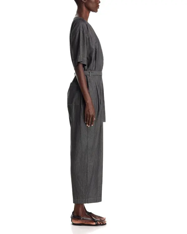 Eileen Fisher Cotton Belted Wide Leg Jumpsuit