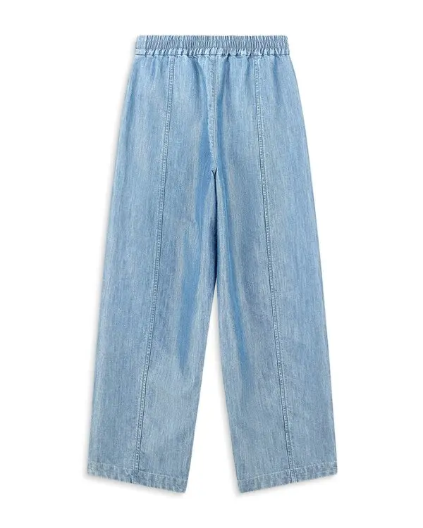 Emporio Armani Oversized Cotton Blend Denim Metal Look Pants