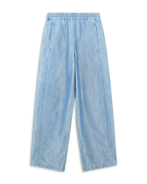 Emporio Armani Oversized Cotton Blend Denim Metal Look Pants