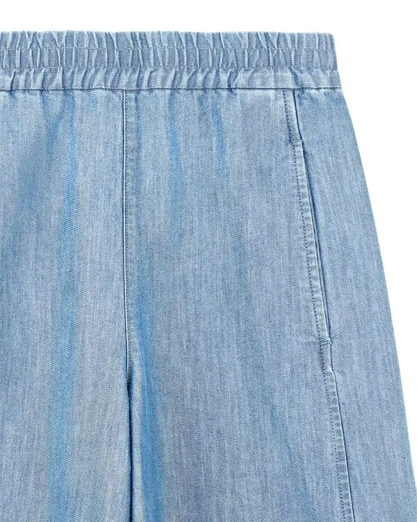 Emporio Armani Oversized Cotton Blend Denim Metal Look Pants
