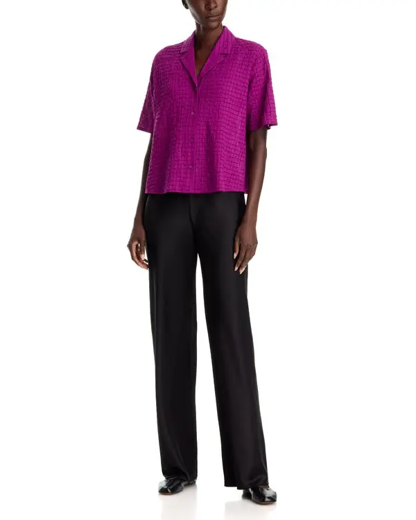 Eileen Fisher Cotton Stretch Short Sleeve Shirt