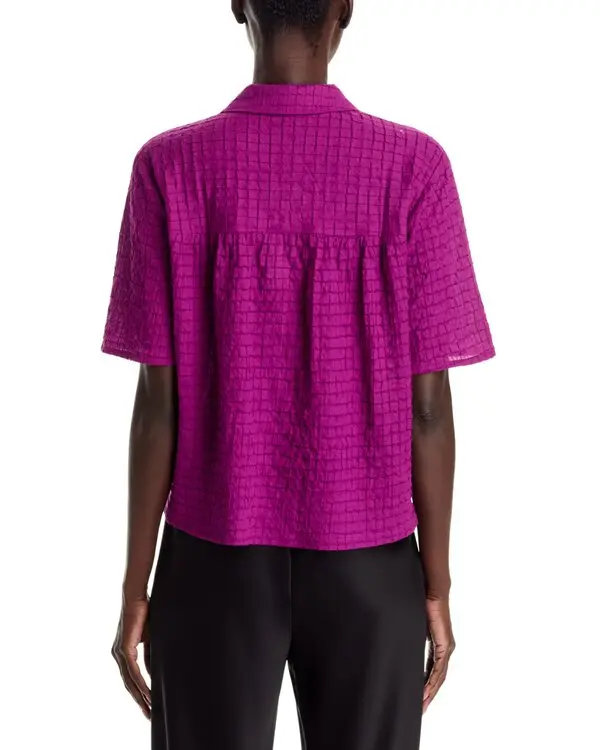 Eileen Fisher Cotton Stretch Short Sleeve Shirt