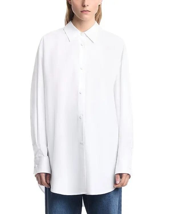 Emporio Armani Oversized Cotton Poplin Shirt - Optical White