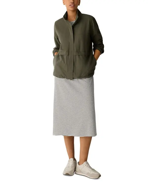Eileen Fisher Zip-up Cotton & Linen Jacket