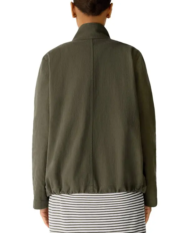 Eileen Fisher Zip-up Cotton & Linen Jacket