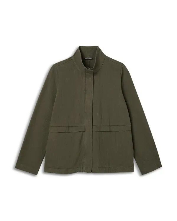 Eileen Fisher Zip-up Cotton & Linen Jacket
