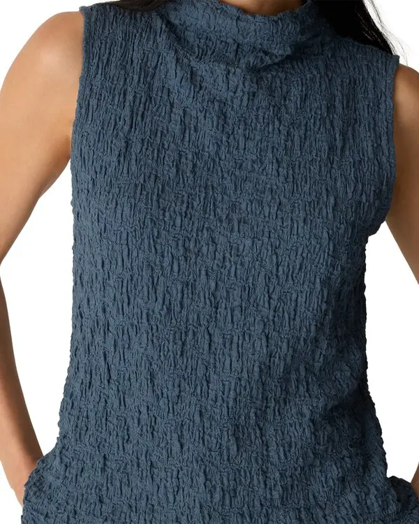 Eileen Fisher Textured Funnel Neck Slim Tank - Cold Spring