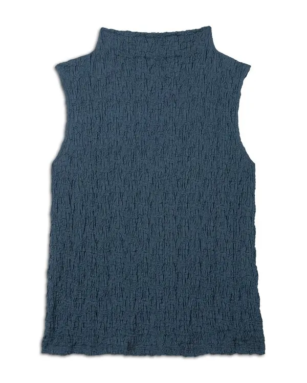 Eileen Fisher Textured Funnel Neck Slim Tank - Cold Spring