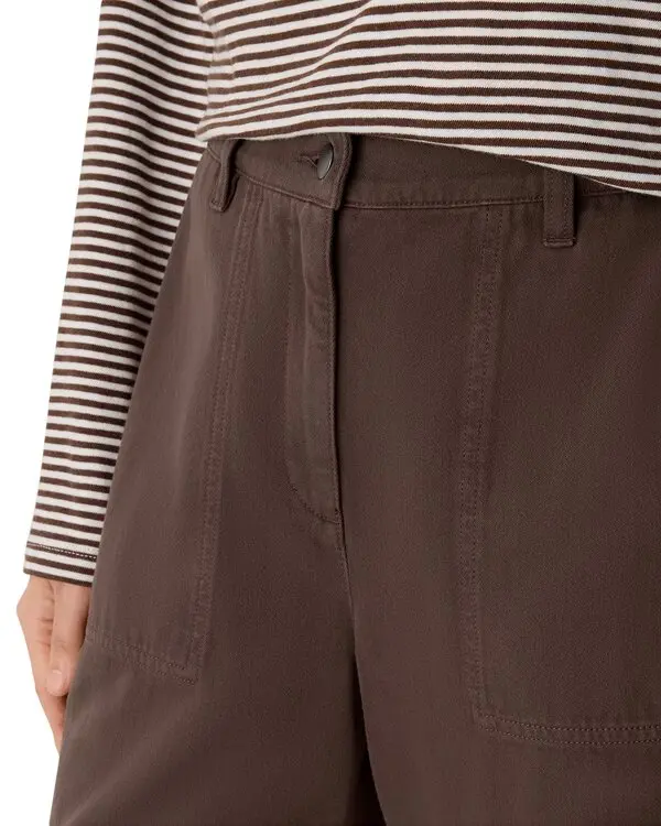 Eileen Fisher High Rise Wide Leg Cotton Pants - Trufl