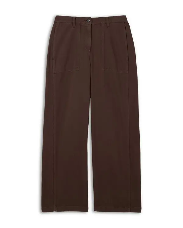 Eileen Fisher High Rise Wide Leg Cotton Pants - Trufl