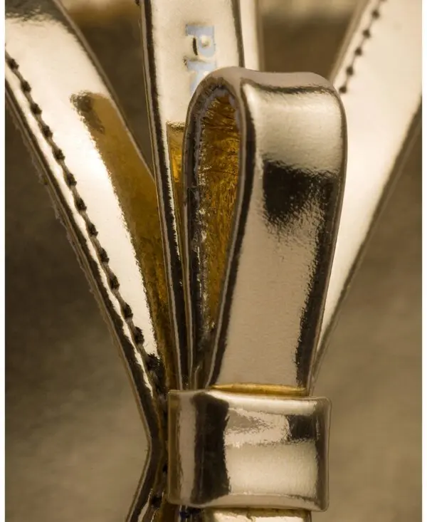 Prada Flat Metallic Leather Sandals - Gold/silver
