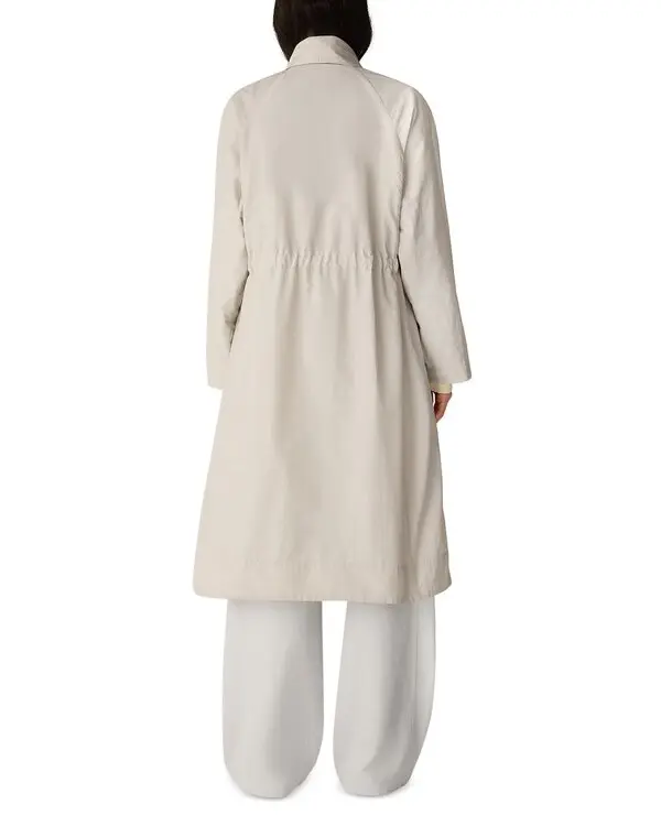 Eileen Fisher Draped High Collar Mid Length Coat