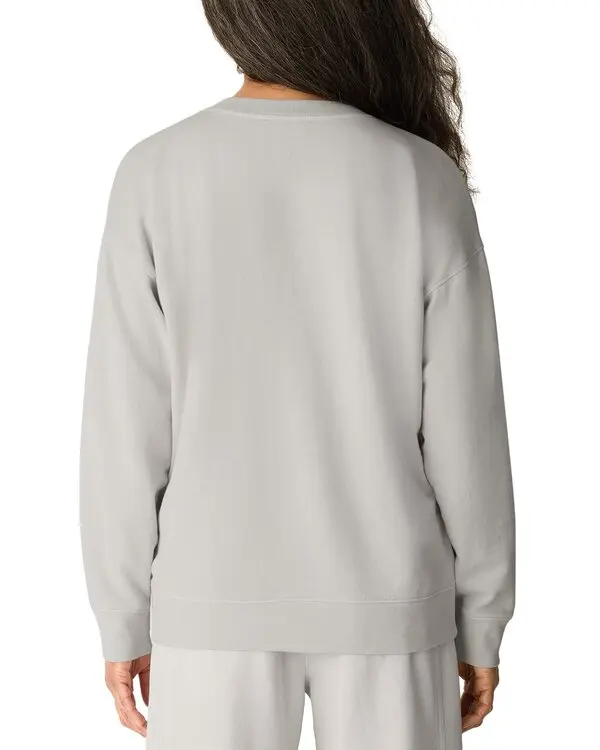 Eileen Fisher Long Sleeve V Neck Cotton Sweatshirt