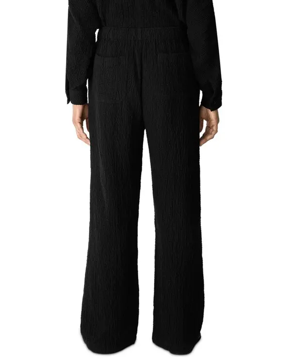Eileen Fisher Cotton Stretch Straight Leg Pants With Drawstring