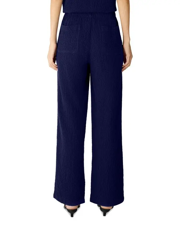 Eileen Fisher Cotton Stretch Straight Leg Pants With Drawstring - Infinity