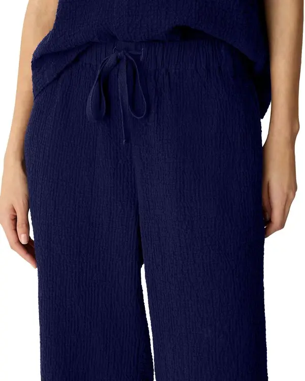 Eileen Fisher Cotton Stretch Straight Leg Pants With Drawstring - Infinity