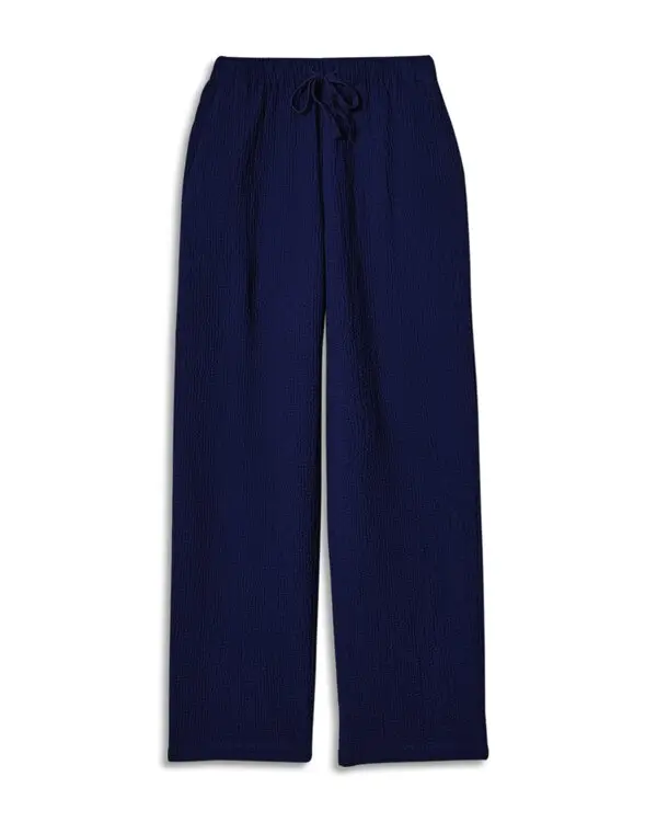 Eileen Fisher Cotton Stretch Straight Leg Pants With Drawstring - Infinity