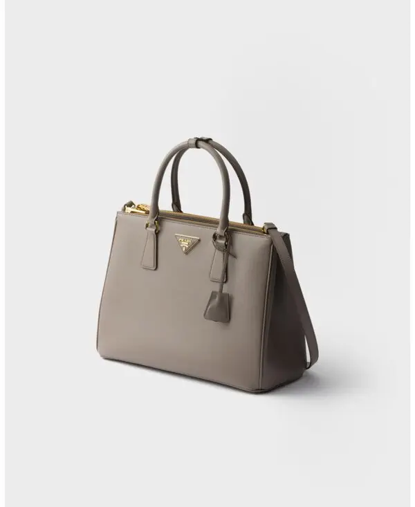 Prada Galleria Large Saffiano Leather Top Handle Bag - Clay Grey